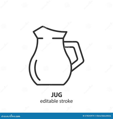 Jug Line Icon Jar Outline Vector Symbol Stock Vector Illustration Of