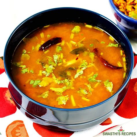 Tomato Rasam Recipe Andhra Tomato Charu Swasthis Recipes