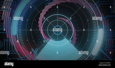 Image Of Scope Scanning With Computer Circuit Board Over Spinning Lines