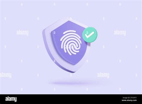 3d Fingerprint Cyber Secure Icon Digital Security Authentication