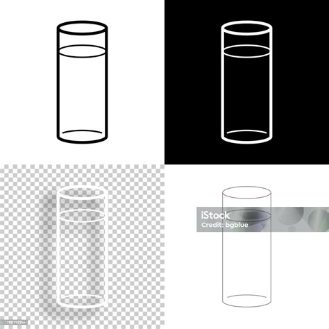一杯汽水用於設計的圖示空白白色和黑色背景 線條圖示向量圖形及更多圓筒形圖片 圓筒形 水 冷飲 Istock