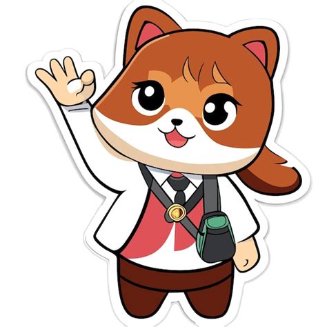 Premium Vector Little School Girl Hand Drawn Cartoon Sticker Icon