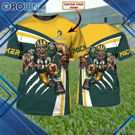 Green Bay Packers Custom Shirt Custom Name Rushing Aop 3d T Shirt