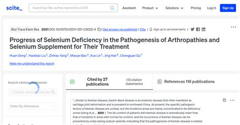 Progress Of Selenium Deficiency In The Pathogenesis Of Arthropathies