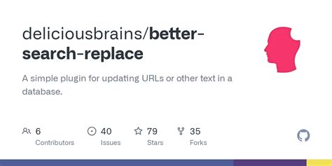 Github Deliciousbrainsbetter Search Replace A Simple Plugin For Updating Urls Or Other Text