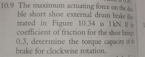 Solved 10it Is 0 33 10 9 The Maximum Actuating Force On The