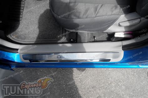 Накладки на пороги Киа Церато 3 (защитные накладки Kia Cerato 3 ...