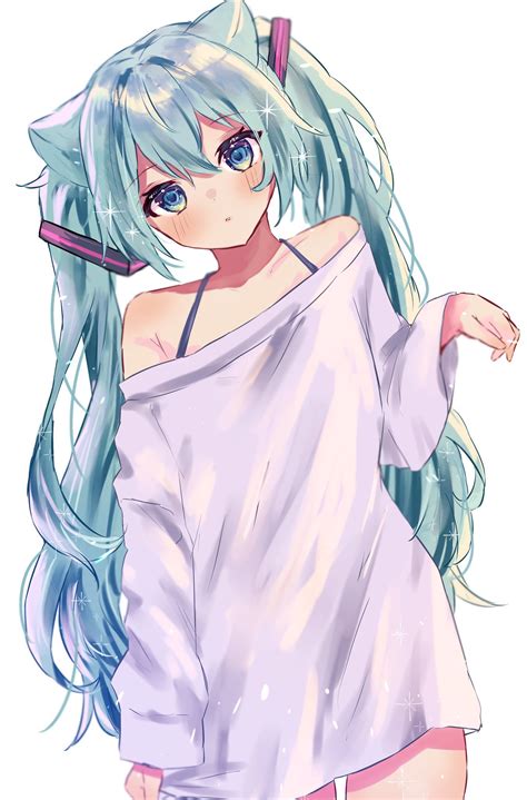 Safebooru 1girl O Animal Ears Aqua Eyes Aqua Hair Cat Ears Hair