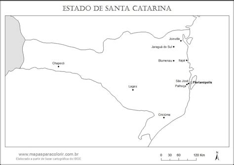 Desenhos De Mapa De Santa Catarina 7 Para Colorir E Imprimir