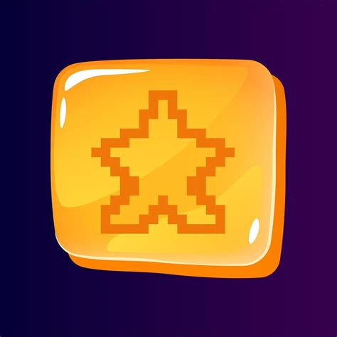 Rate Mark Glossy Ui Button With Pixelated Icon Vector Art At