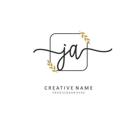 J A JA Initial Letter Handwriting And Signature Logo A Concept