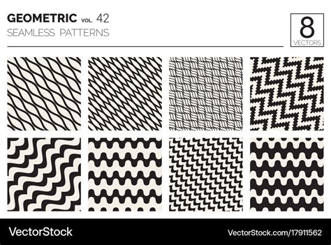 Minimal Geometric Seamless Patterns Set Royalty Free Vector