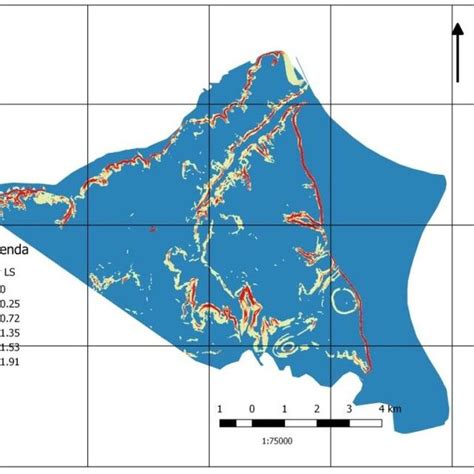 Mapa do fator LS para a cidade de Lucena Fonte Próprio autor