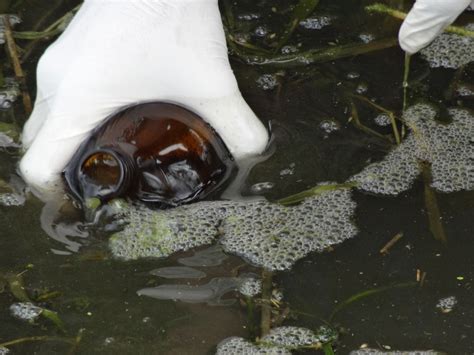 Toma de muestra de agua para el posterior análisis físico químico y