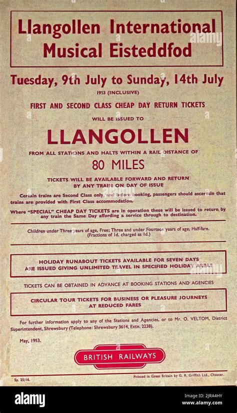 Llangollen International Musical Eisteddfod 1963 Cheap Holiday