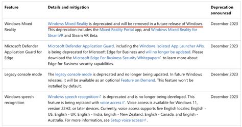 Windows Mixed Reality Is Deprecated And Will Be Removed In The Next Release Of Windows