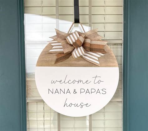 Welcome To Nana And Papas House Door Hanger Etsy