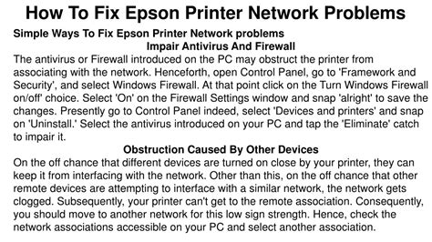 PPT How To Fix Epson Printer Network Problems PowerPoint Presentation ID