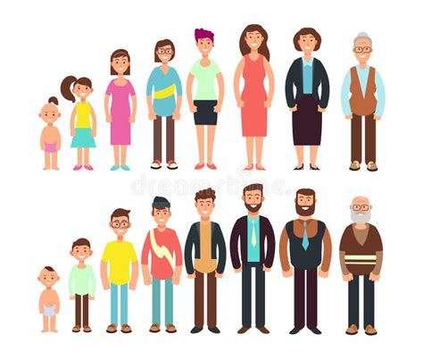 Concept Of Life Cycles Of Man And Woman Visualization Of Stages Of