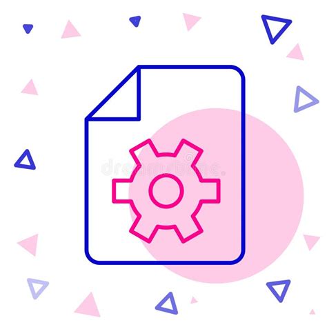 Line Document Settings With Gears Icon Isolated On White Background Software Update Transfer