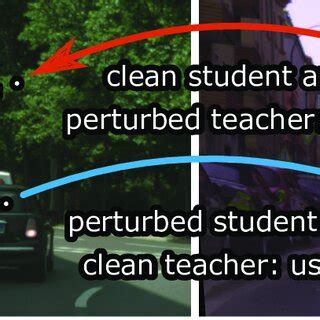 Two Variants Of One Way Consistency Training On A Clean Image Left