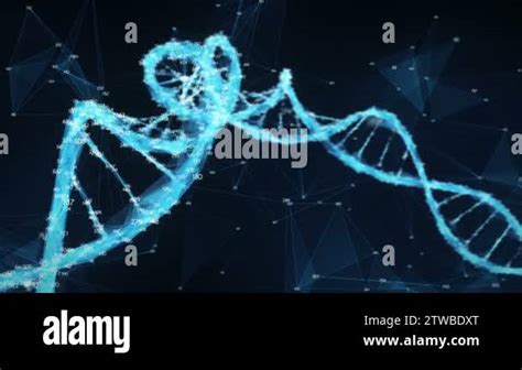 Motion Background Digital Polygon Plexus Dna Molecule Random Digits Loop Stock Video Footage Alamy