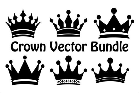 Silhouette Of Crown Vector Set Bundle Graphic By Amazinart · Creative