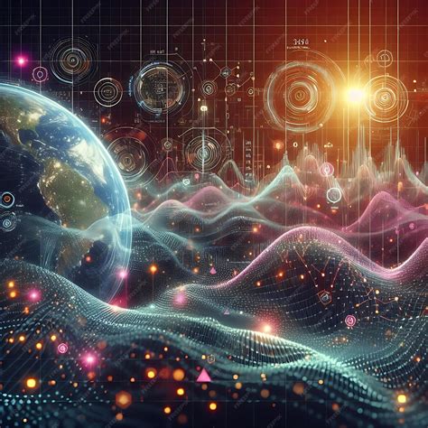 Premium Photo Digital Data Of Particle Wave And Network Connection