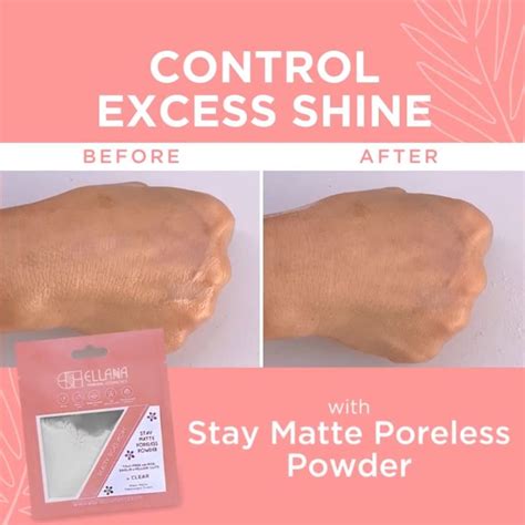 Ellana Stay Matte Poreless Oil Control Powder Prime And Set For Poreless Makeup With Kaolin Clay