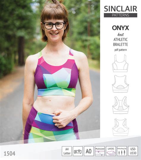 Onyx Medium Impact Wireless Athletic Bralette Pdf Sinclair Patterns