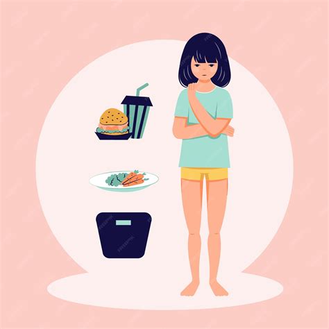Premium Vector Eating Disorder Concept Anorexia Bulimia Problem Flat