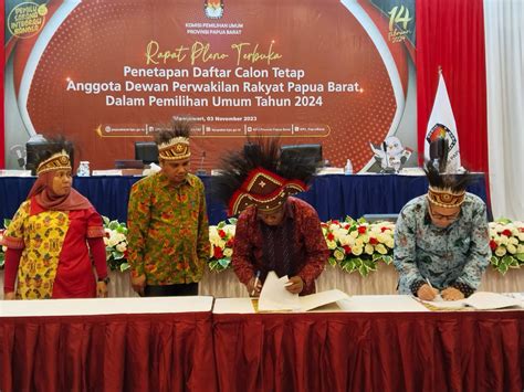 KPU Papua Barat Tetapkan 567 DCT Anggota DPR Papua Barat Dalam Pemilu