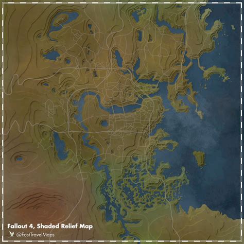 Artstation Fallout 4 Shaded Relief Map Experiment