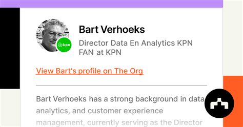 Bart Verhoeks Director Data En Analytics Kpn Fan At Kpn The Org