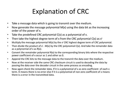 Crc Error Coding Technique Pptx