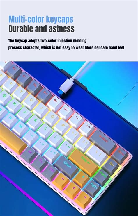 K68 Customization Wired Keyboard Rgb Mini 68 Keys Ergonomics