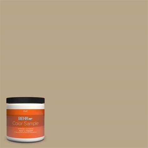BEHR PREMIUM PLUS Oz D Harvest Brown Flat Interior Exterior Paint Primer Color Sample