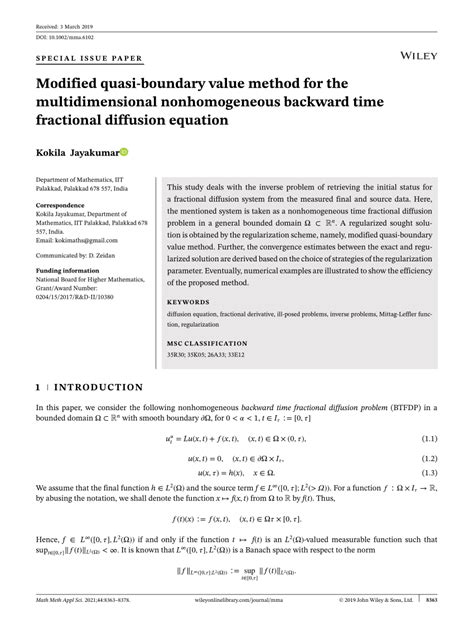Modified Quasi‐boundary Value Method For The Multidimensional Nonhomogeneous Backward Time