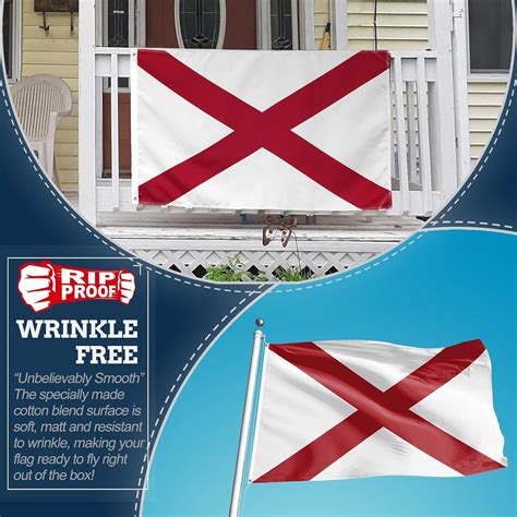 Anley Rip Proof Double Sided 3 Ply Alabama State Flag 3x5 Foot Alabama