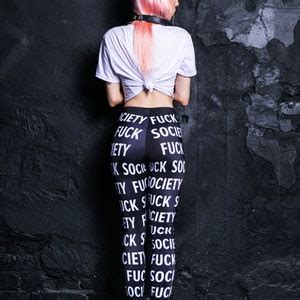 Fuck Leggings Plus Size Printed Leggings Festival Leggings For Women