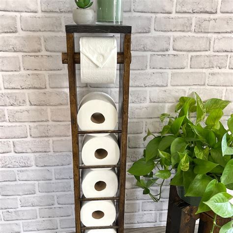 Wooden Toilet Paper Holder Etsy