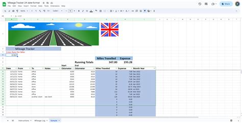 Mileage Tracker Google Sheets Inspired Fun