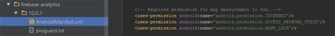 Android Permissions For Firebase Analytics And Crash Stack Overflow