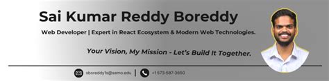 Sai Kumar Reddy Boreddy Graduate Assistant Southeast Missouri State