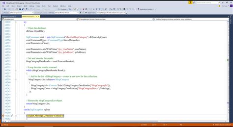C Trycatch Not Working When Surrounding Stored Procedure
