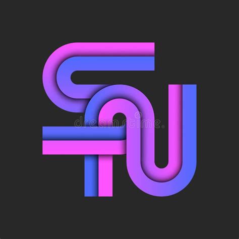 Initials Sn Or Ns Monogram Logo Design Featuring Intertwining 3d Ribbons In Vibrant Pink And