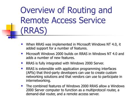 Ppt Overview Of Routing And Remote Access Service Rras Powerpoint Presentation Id