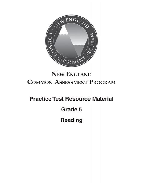 Practice Test Resource Material Grade 5 Reading