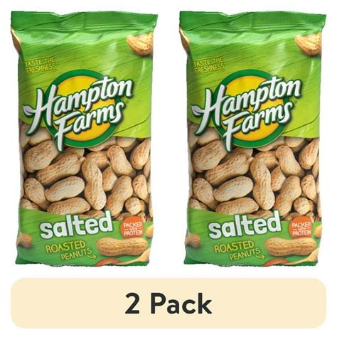 2 Pack Hampton Farms Salted In Shell Peanuts 10 Oz Bag