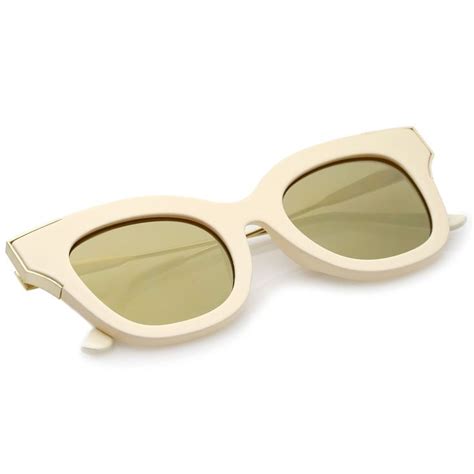 Retro Modern Bold Flat Lens Cat Eye Sunglasses C072 Cat Eye